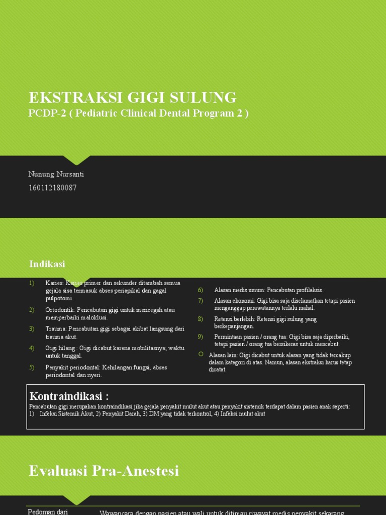 Ekstraksi Gigi Sulung | PDF