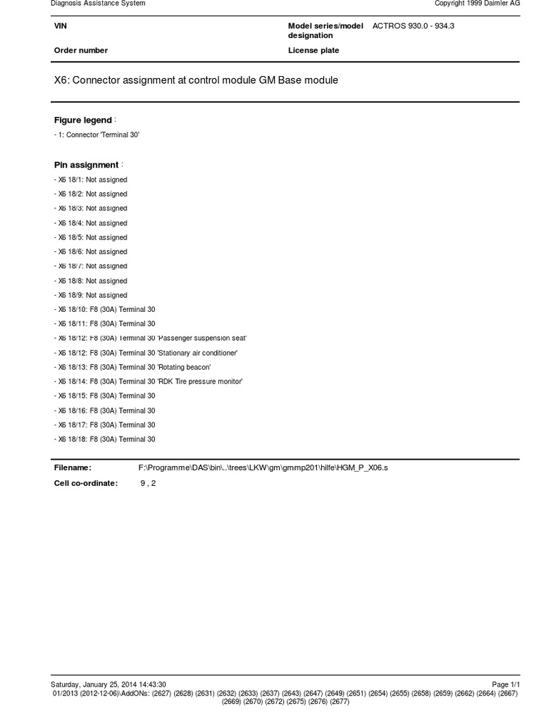 X6: Connector Assignment at Control Module GM Base Module: Figure ...