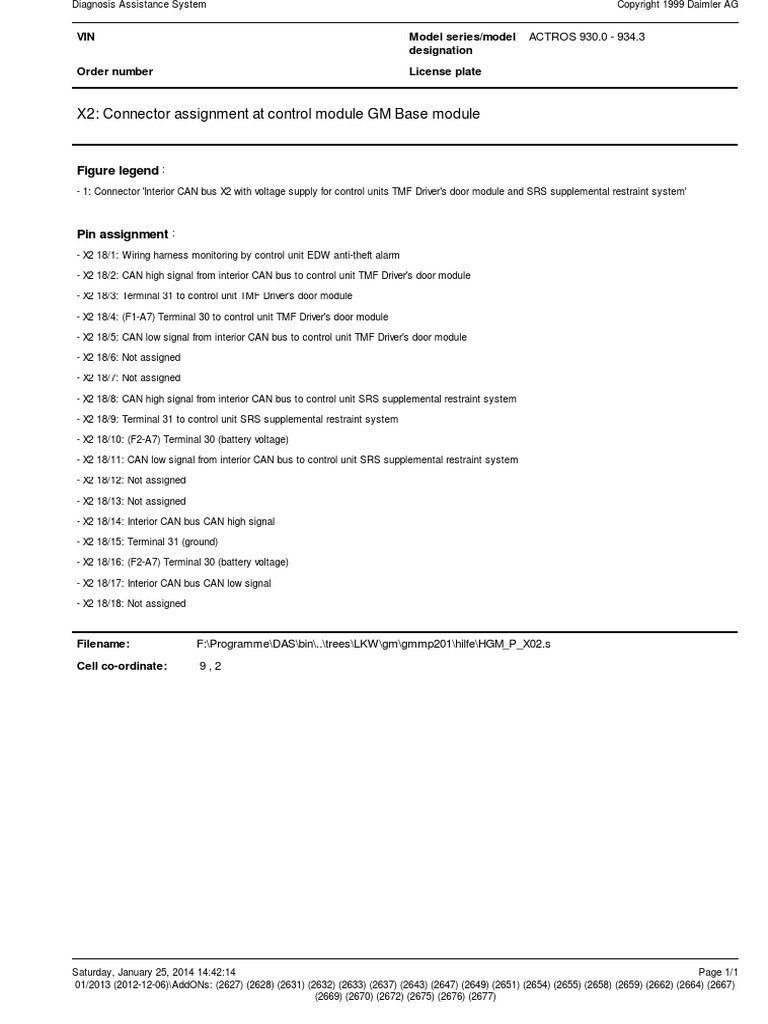 X2: Connector Assignment at Control Module GM Base Module: Figure ...