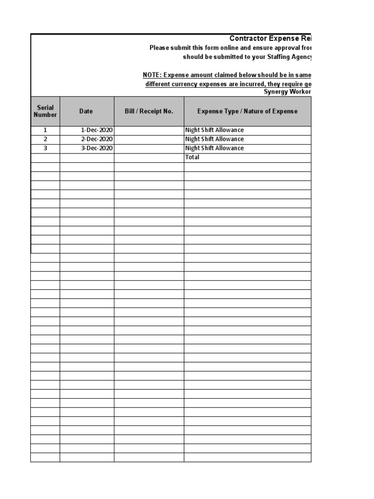1 1-Dec-2020 Night Shift Allowance 2 2-Dec-2020 Night Shift Allowance 3 ...