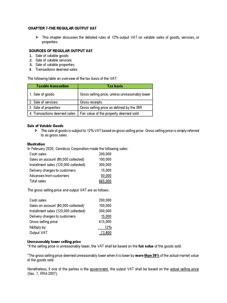 Understanding 12% Output VAT Computation | PDF | Value Added Tax | Sales