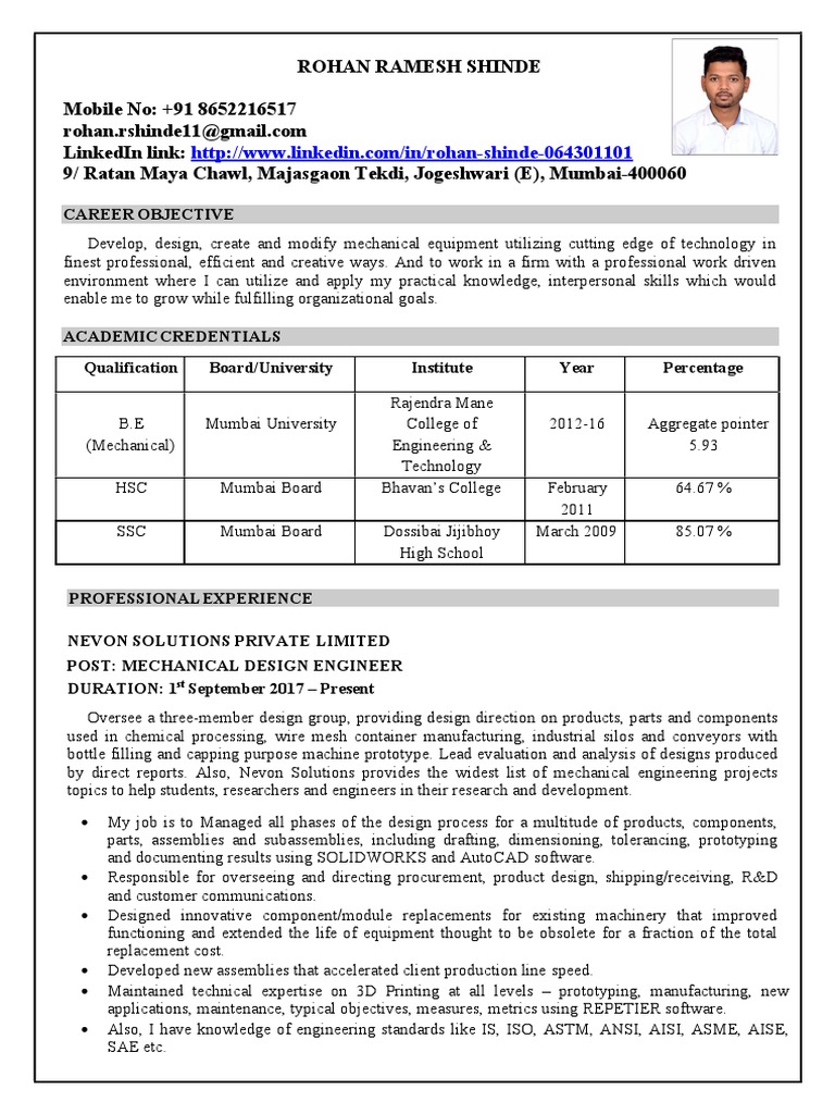 Rohan Ramesh Shinde Mobile No: +91 8652216517 Linkedin Link: 9/ Ratan ...