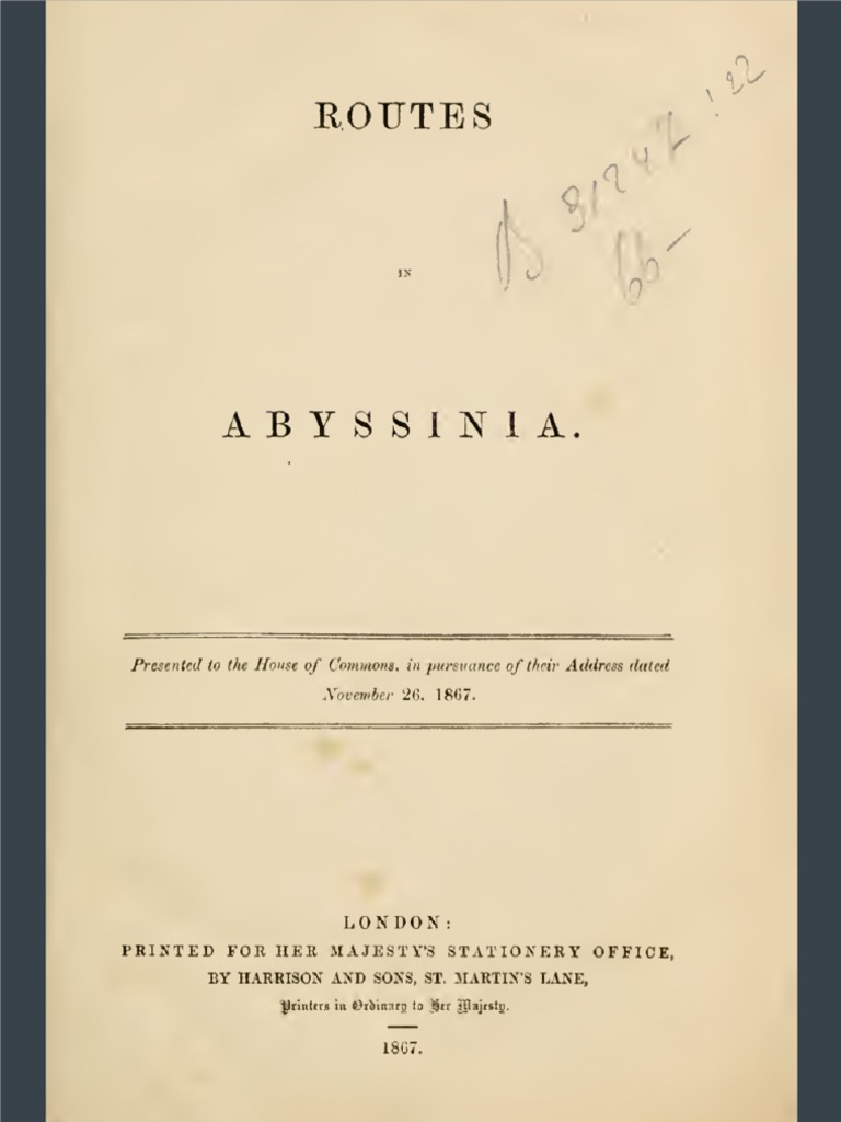 Routes in Abyssinia Wolkait Wolkayit Welkait - Flattened | PDF