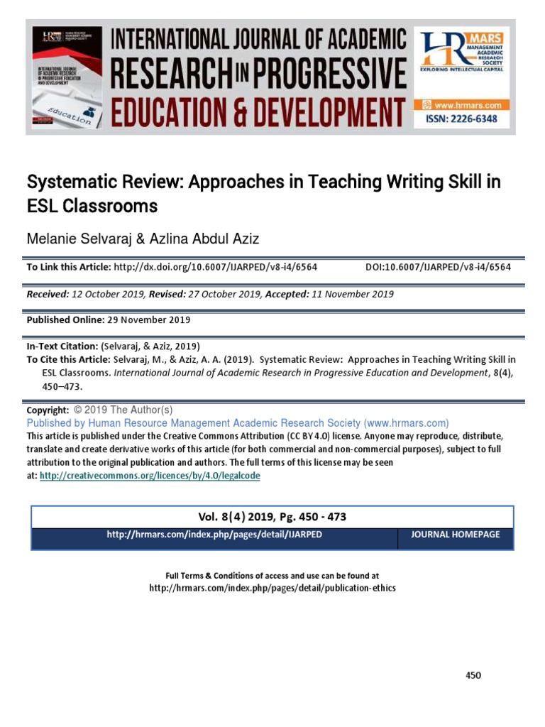 Methods and - Approaches - in - Teaching - Writing - Skill - in - ESL ...