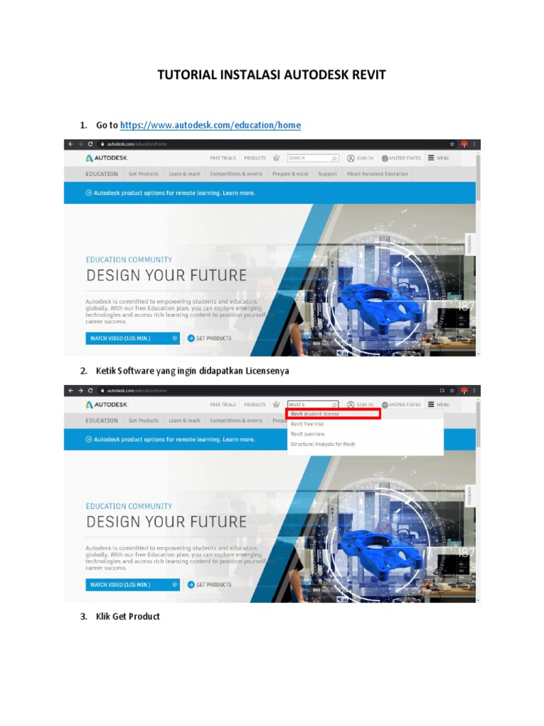Panduan Instalasi Autodesk Revit | PDF | Bisnis | Teknologi & Rekayasa