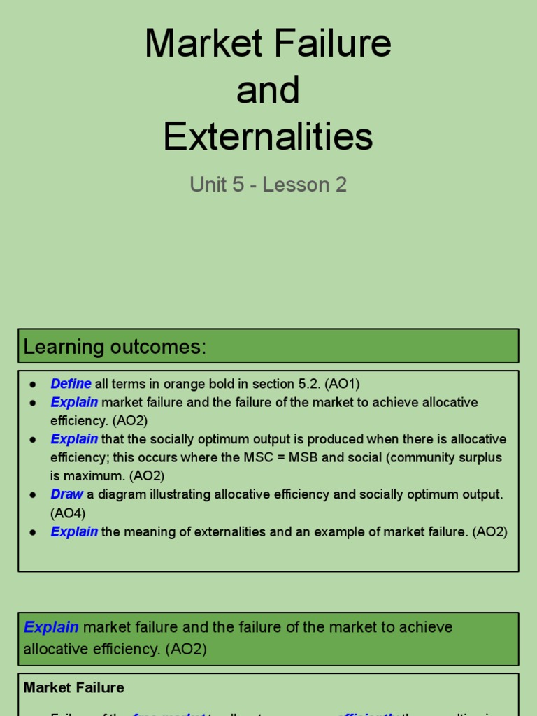 Economics: Market Failure Basics | PDF | Externality | Market Failure