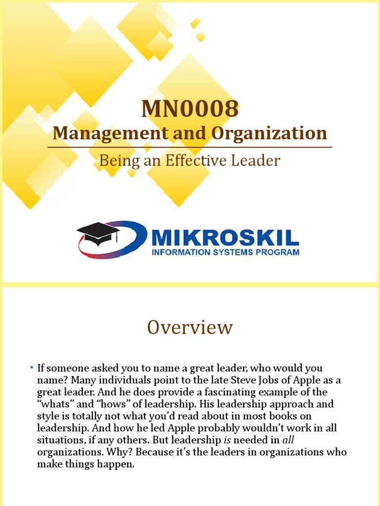 11-Being An Effective Leader | PDF | Leadership | Industrial And ...