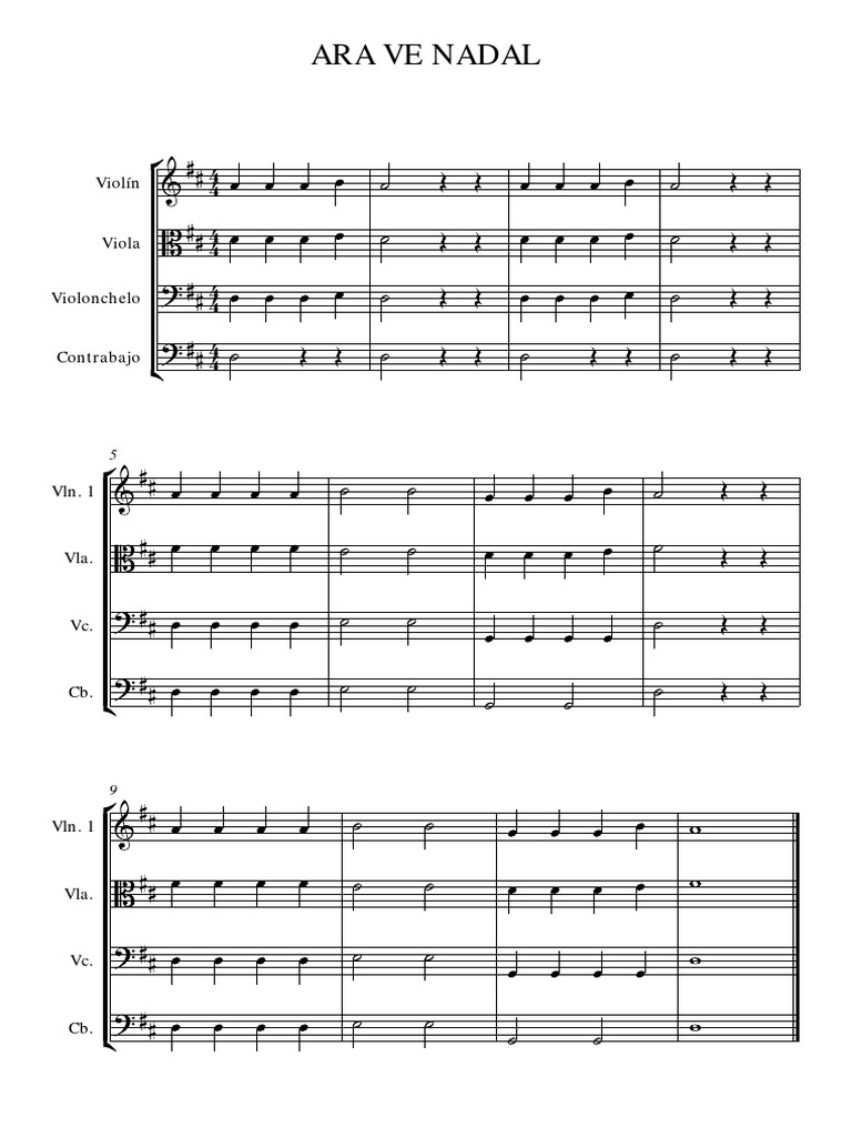 ARA VE NADAL - Partitura Completa | PDF