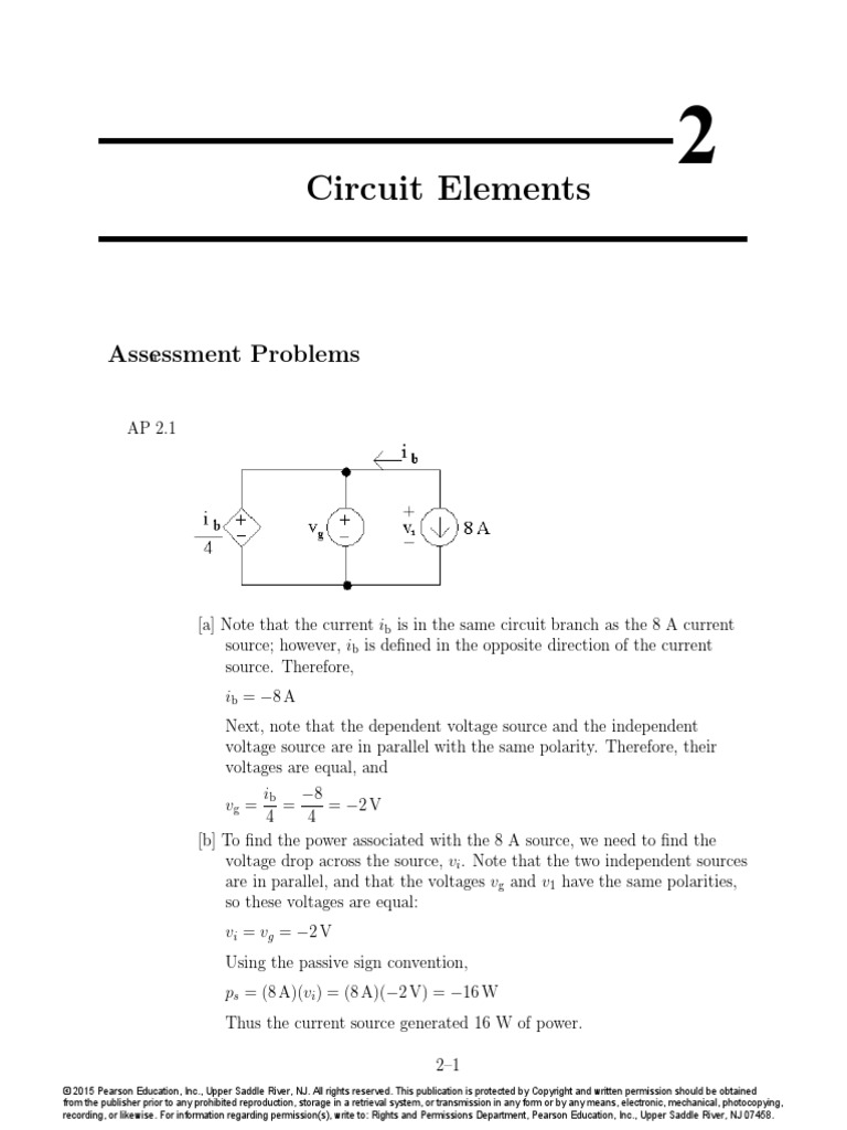 Circuit Elements: Assessment Problems | PDF | Electrical Network | Resistor