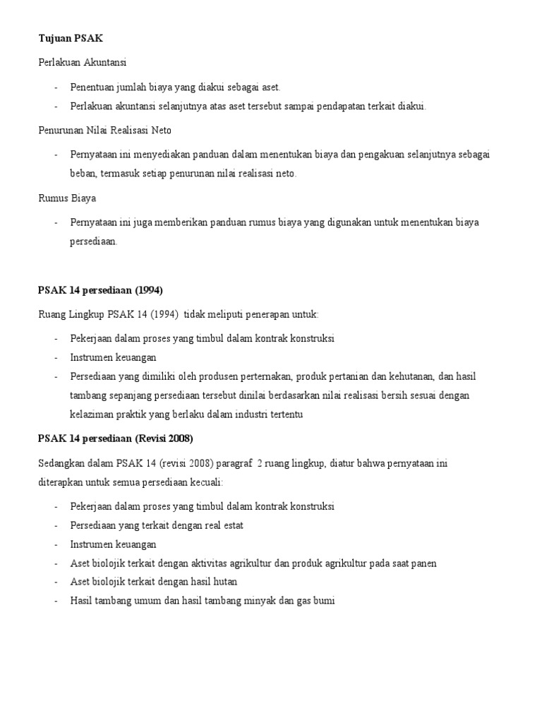 Panduan PSAK 14 Persediaan 2023 | PDF | Pengelolaan Keuangan & Uang