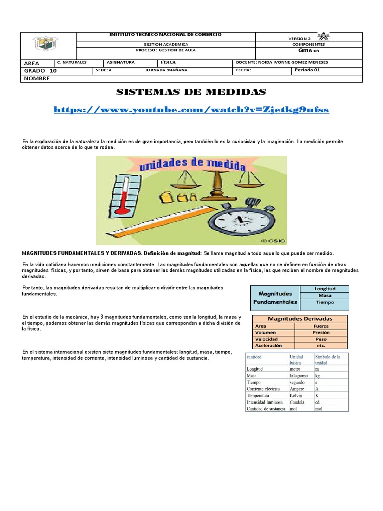 Guia 02 de Sistemas de Medidas | PDF | Pie (unidad) | Sistema ...