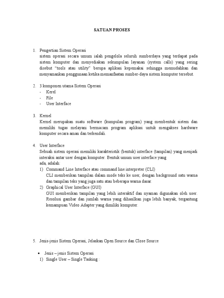 Satuan Proses Pada Sistem Operasi | PDF | Komputer