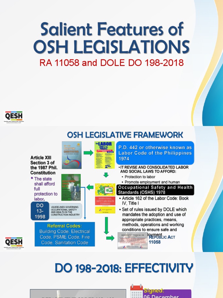 Defining Occupational Safety and Health Terms: Key Provisions of DOLE ...