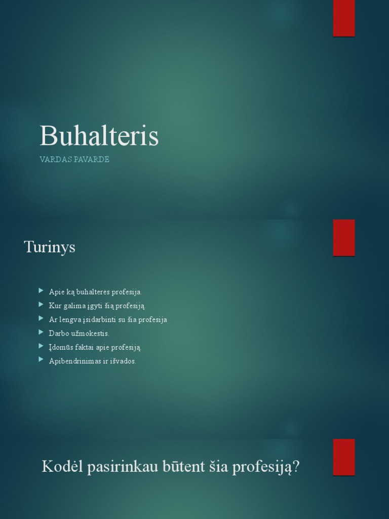 Buhalteris Profesijos Skaidres | PDF