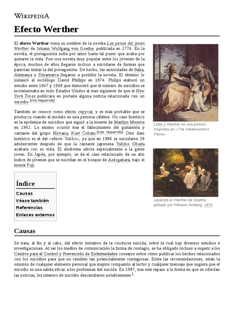 Efecto Werther | PDF | Suicidio | Medios de comunicación en masa