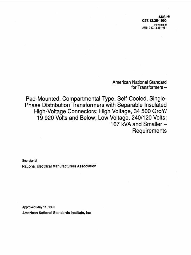 IEEE STD ANSI C57.12.25-1990 | PDF | Electric Power Distribution ...