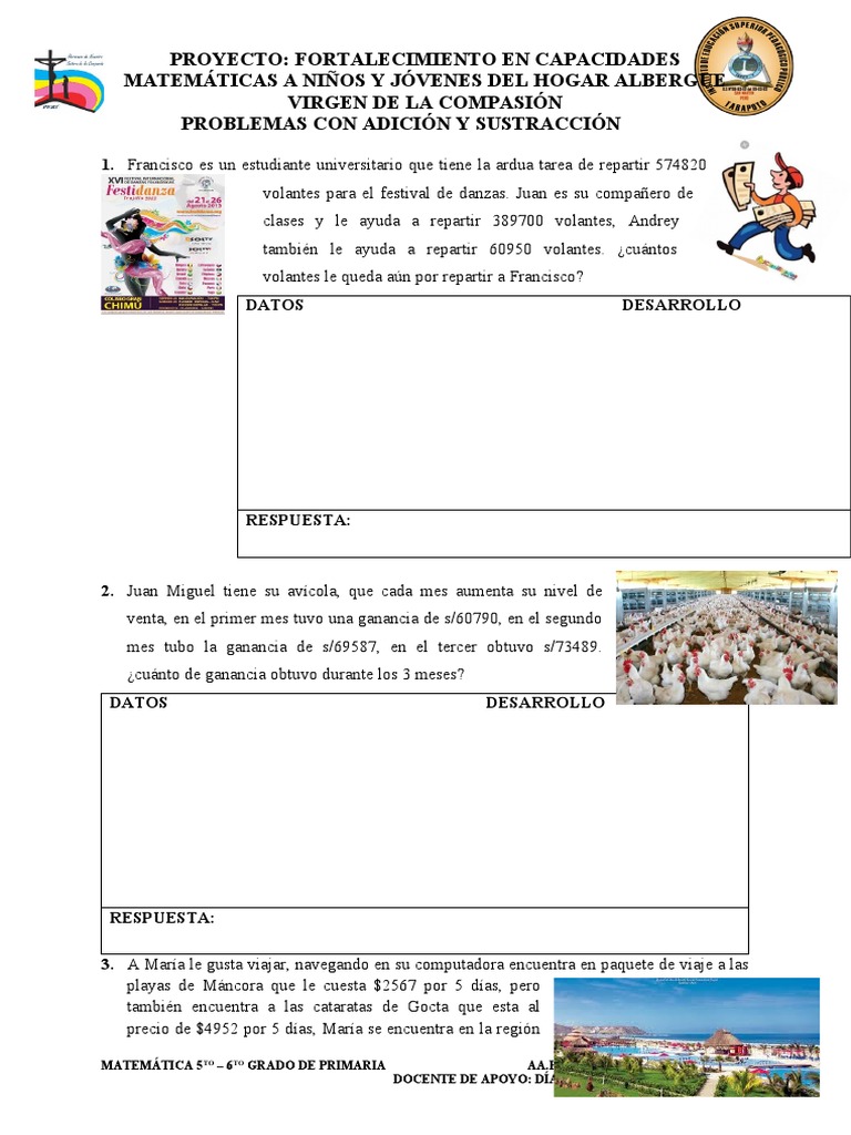 Problemas de Adición y Sustracción 6to grado | PDF | Science ...
