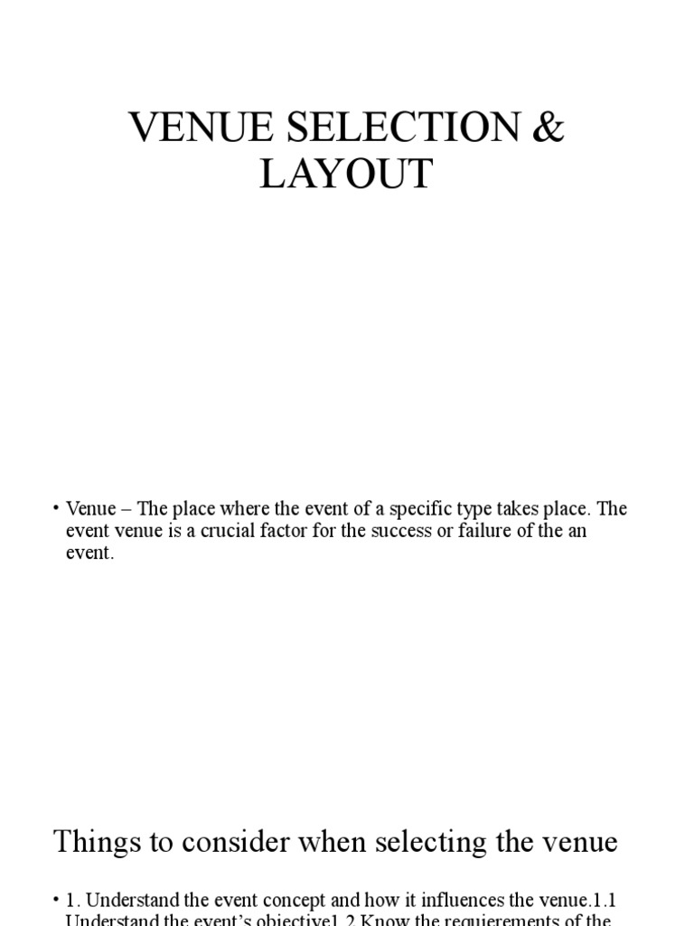 Venue Selection Layout | Download Free PDF | Request For Proposal ...