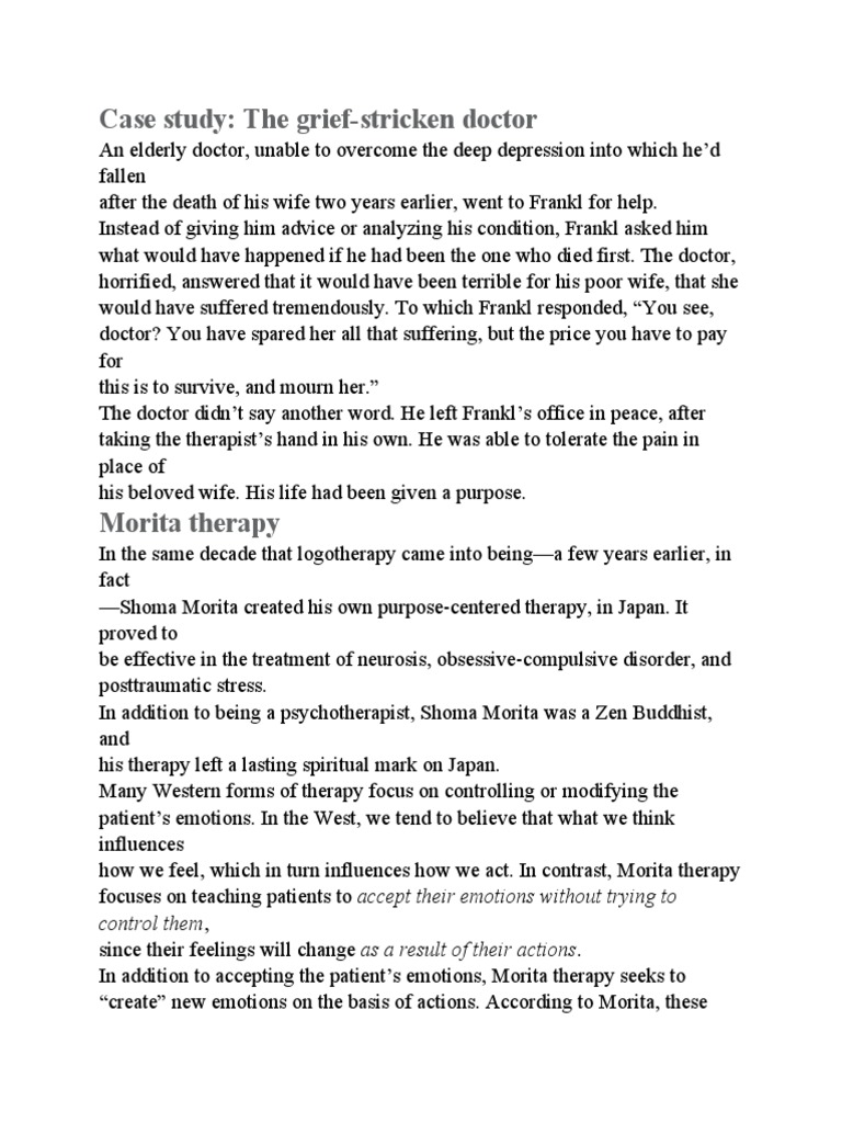 Case Study The Grief-Stricken Doctor | PDF | Psychotherapy | Applied ...