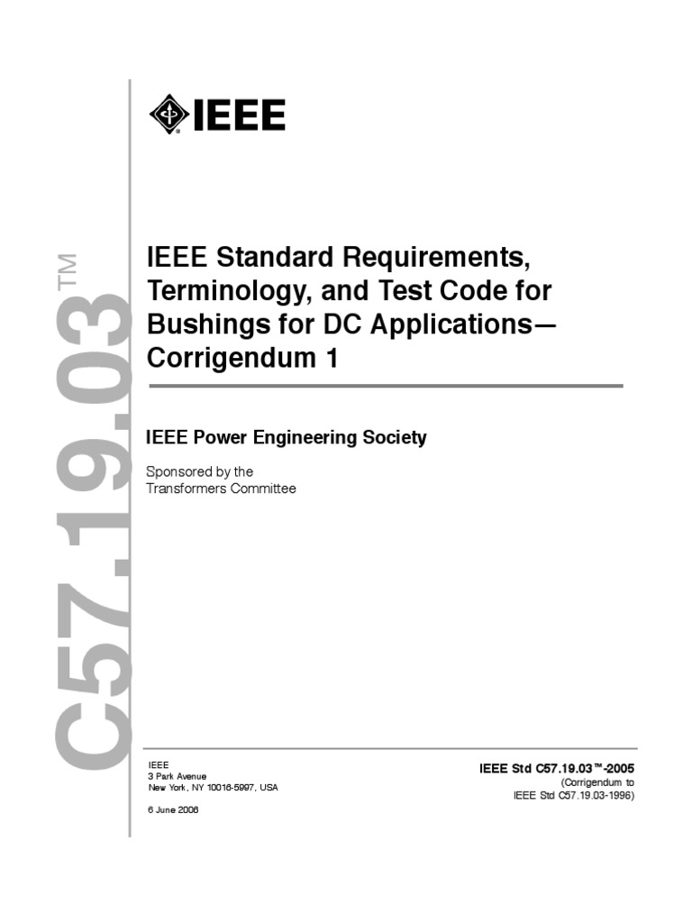 IEEE STD C57.19.03-2005 | PDF | Institute Of Electrical And Electronics ...