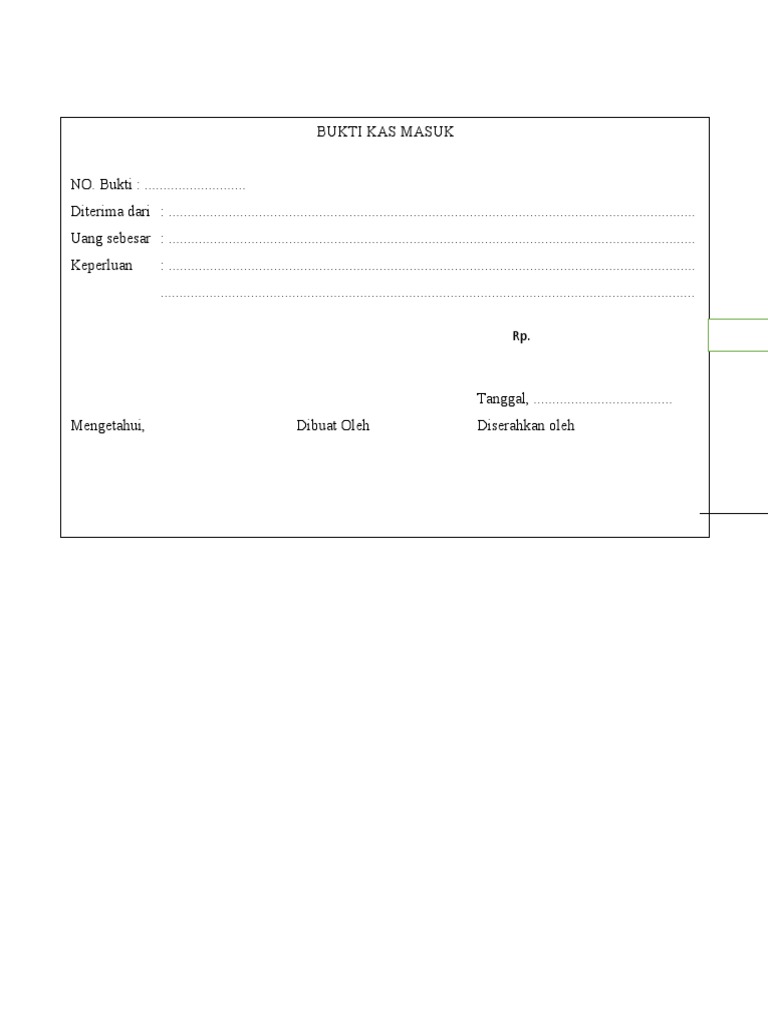 Bukti Kas Masuk | PDF
