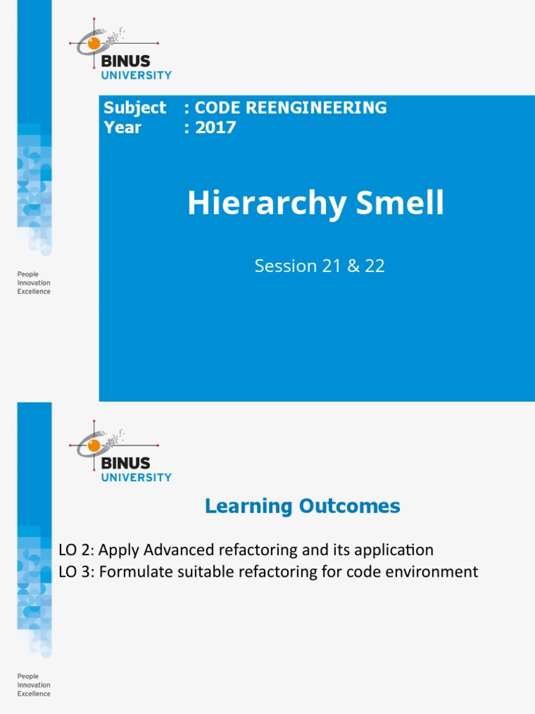 Binus University Code Reengineering Hierarchy Smell | PDF | Inheritance (Object Oriented ...