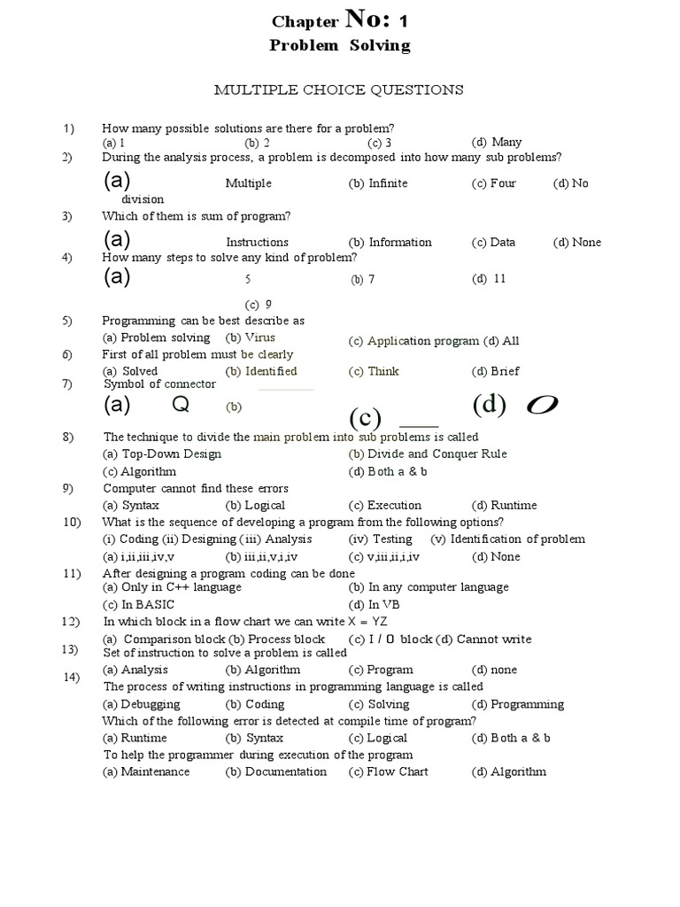 10th Computer, Chap 1, MCQs | PDF | Computer Programming | Debugging 10th Computer, Chap 1, MCQs | PDF | Computer Programming | Debugging