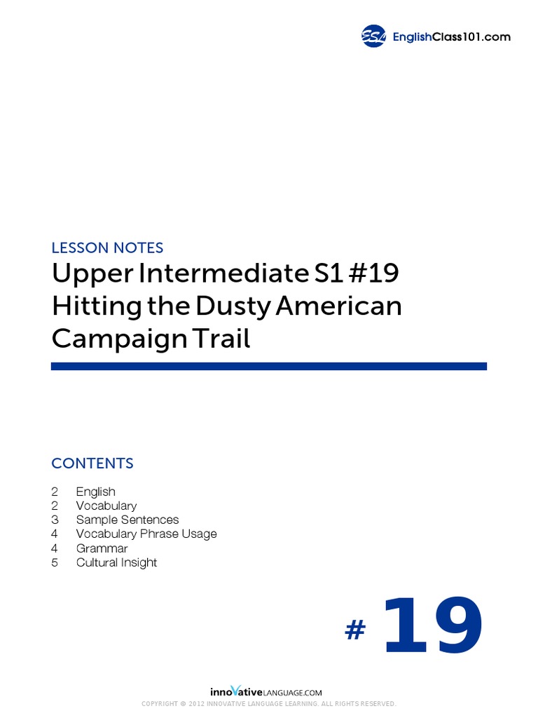 Lesson 19 | PDF | Adjective | Voting