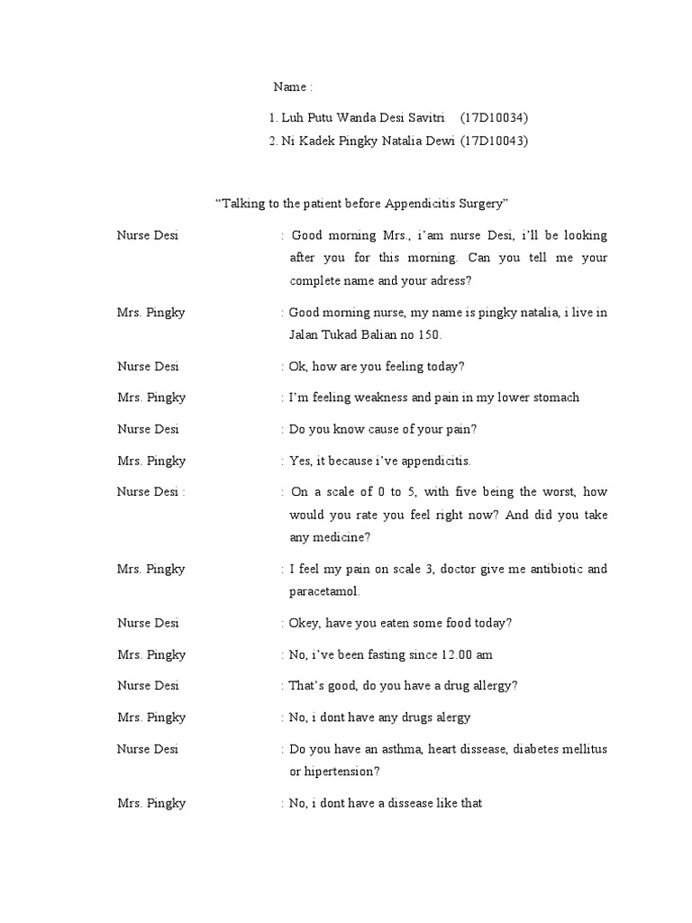 Role Play Desi and Pingky | PDF | Clinical Medicine | Physiology