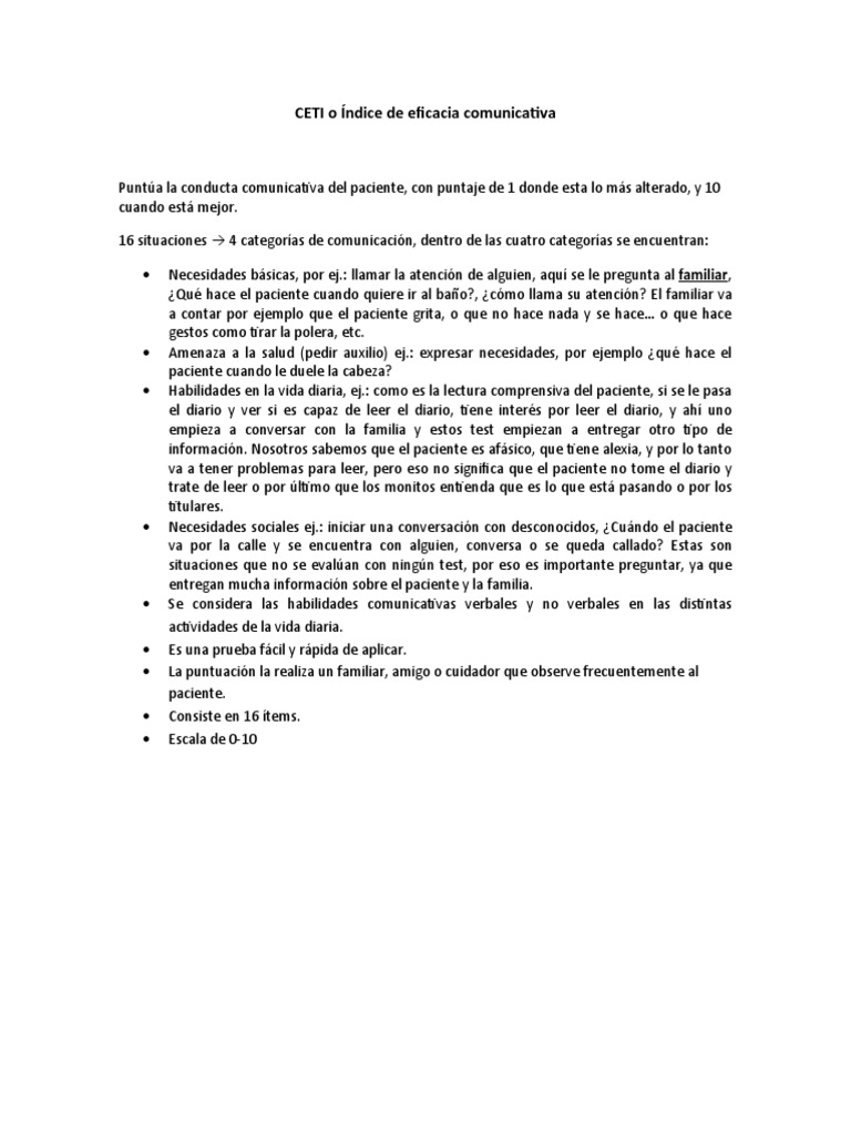 Evaluación de Comunicación CETI | PDF