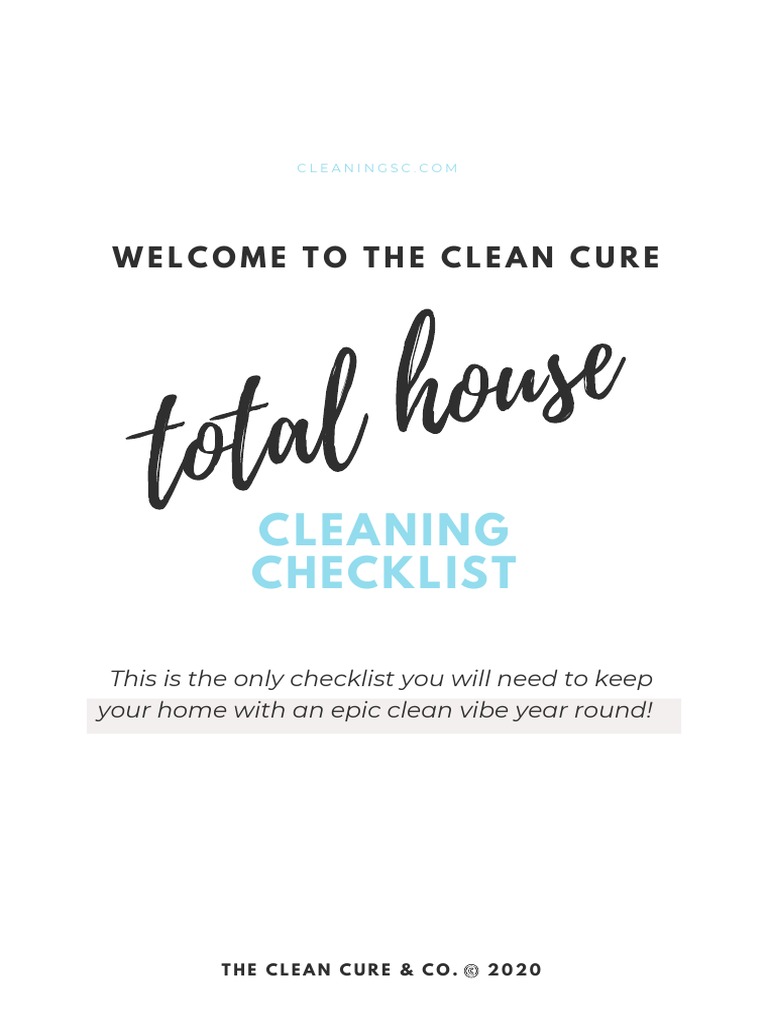 TOTAL-House-Cleaning-Checklist - WKLY - DEEP - SPRING 2 | PDF | Sink ...