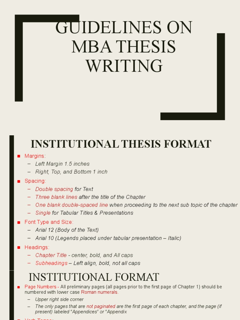 MBA Thesis Writing Guide | PDF | Hypothesis | Statistics