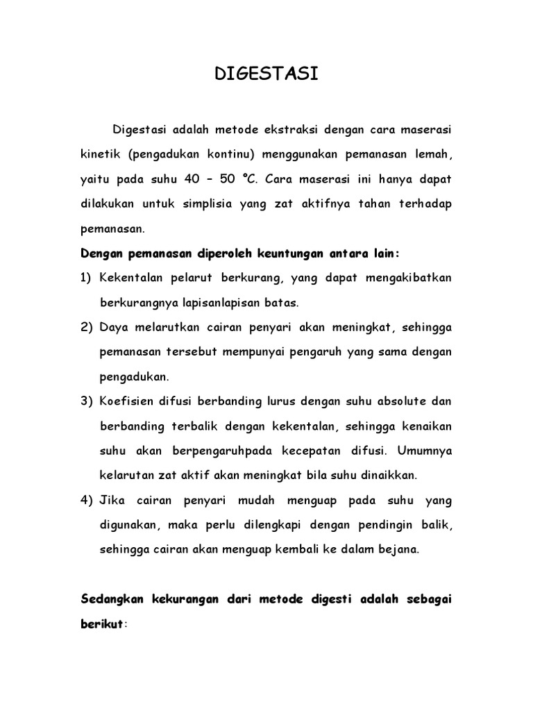 Modulku - Metode DIGESTASI | PDF | Sains & Matematika