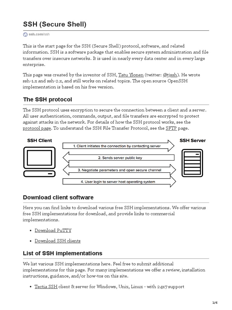 SSH Secure Shell | PDF | File Transfer Protocol | Information Technology