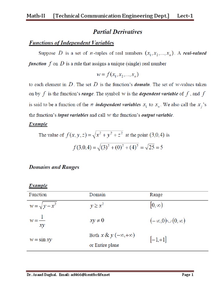 Math-II (Technical Communication Engineering Dept.) Lect-1 | PDF | Art ...