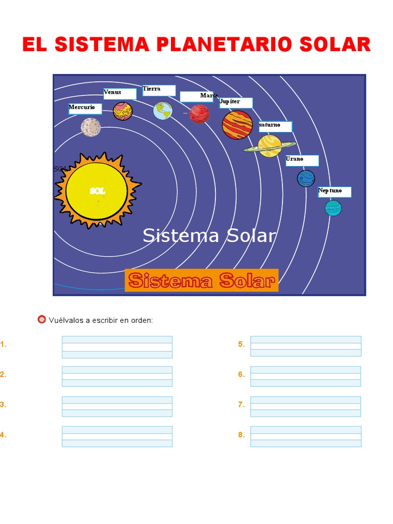 Hojas De Trabajo Imprimibles Del Sistema Solar Para Cuarto Grado Pin