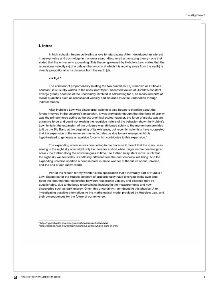 Physics IA - Sample | PDF