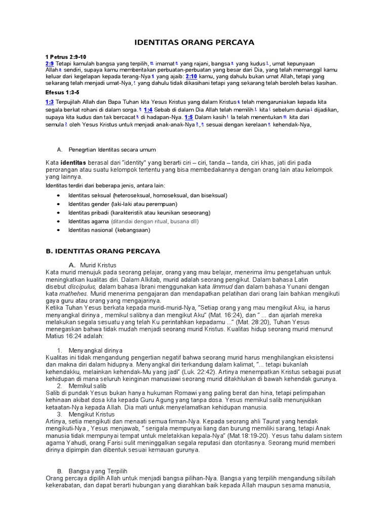 Identitas Orang Percaya | PDF | Agama & Spiritualitas