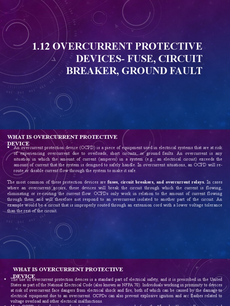 Overview of Overcurrent Protective Devices | PDF | Fuse (Electrical ...