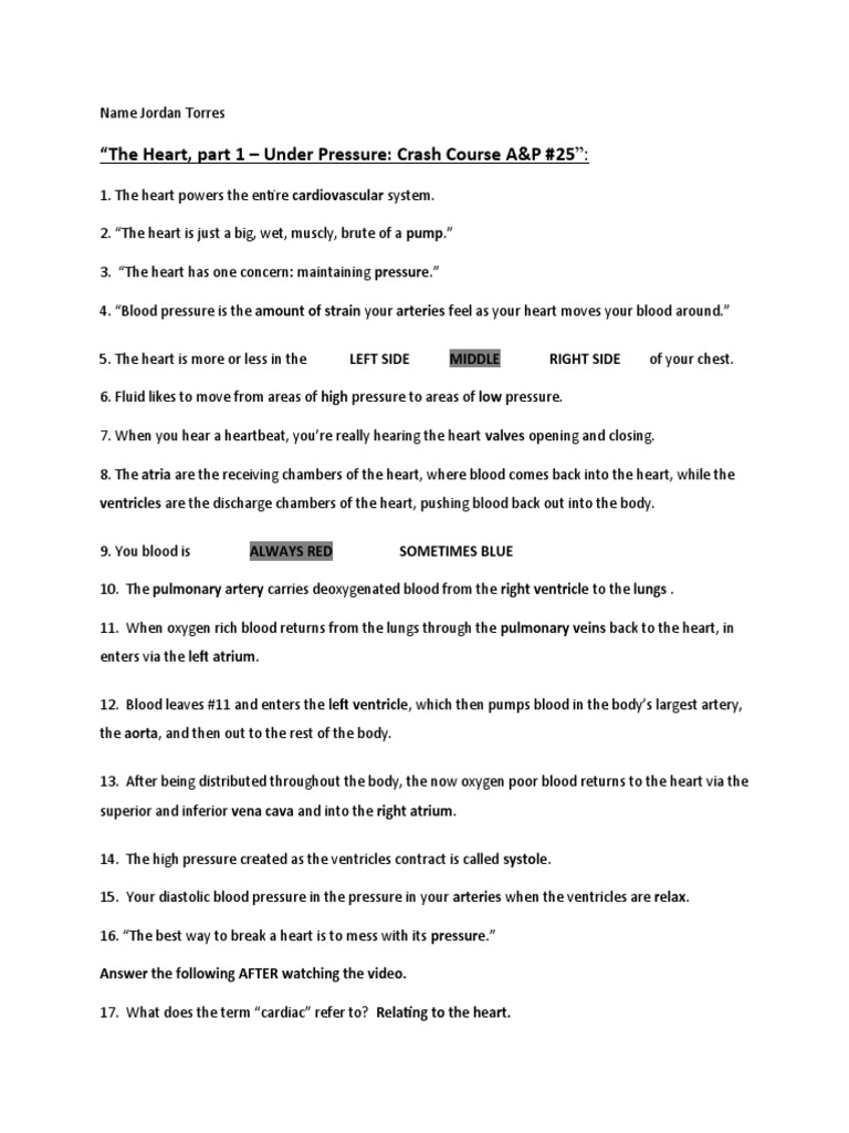 The Heart, Part 1 - Under Pressure: Crash Course A&P # 25 | Download ...