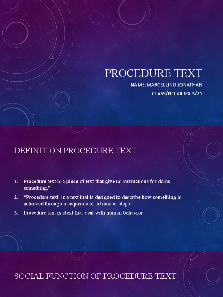 Understanding Procedure Texts | PDF