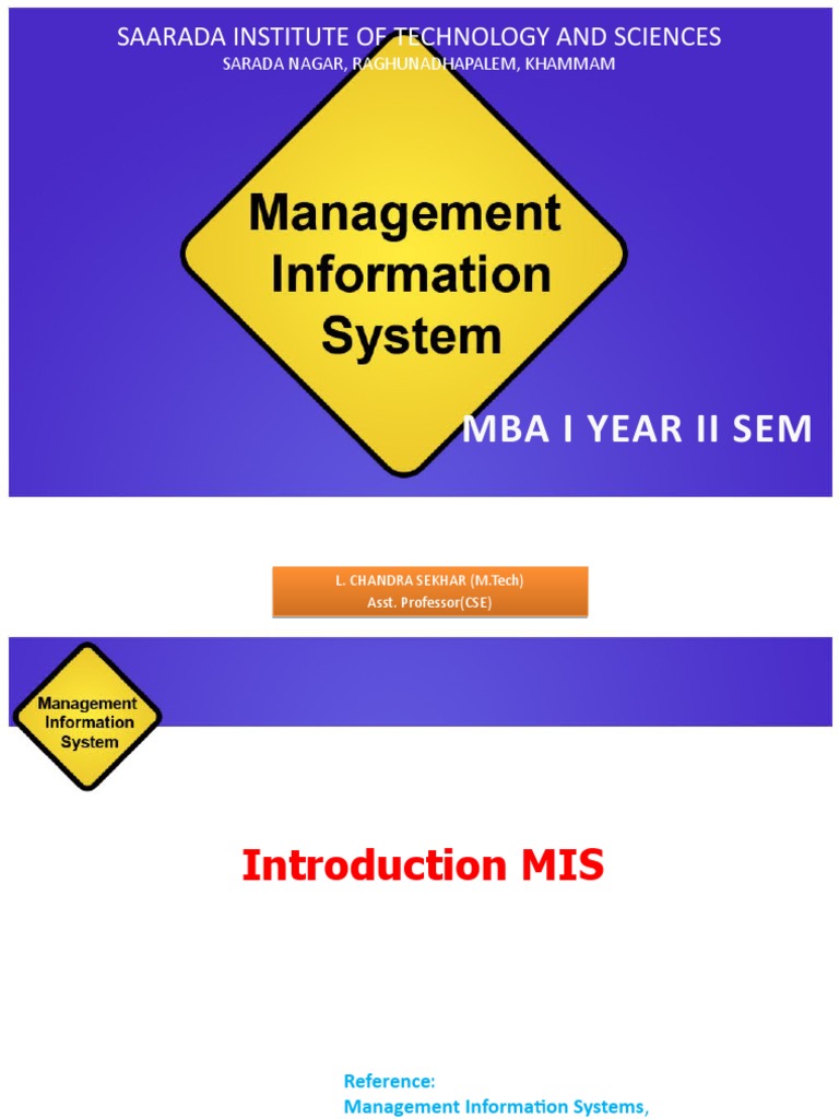 MIS Introduction | Download Free PDF | Information System | System