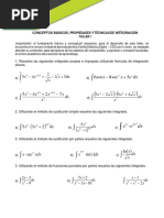 Taller 1 Conceptos Basicos Propiedades Ytecnicas de Integracion | PDF | Integral | Relaciones ...