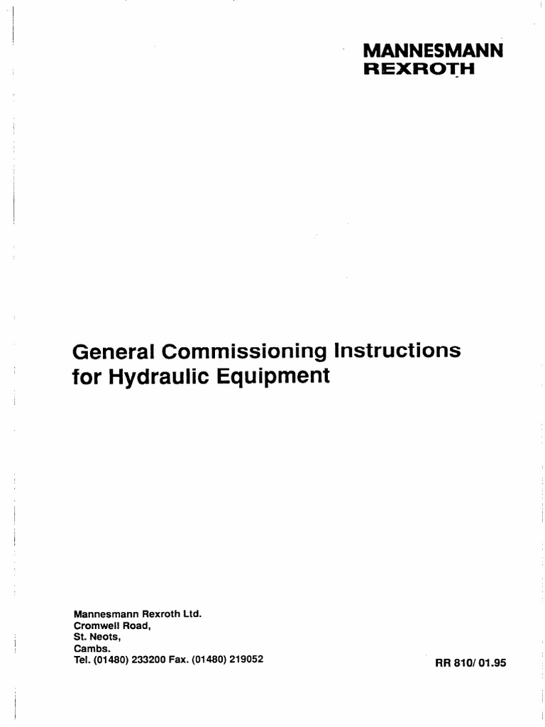 Rexroth Hydraulic Commissioning | PDF