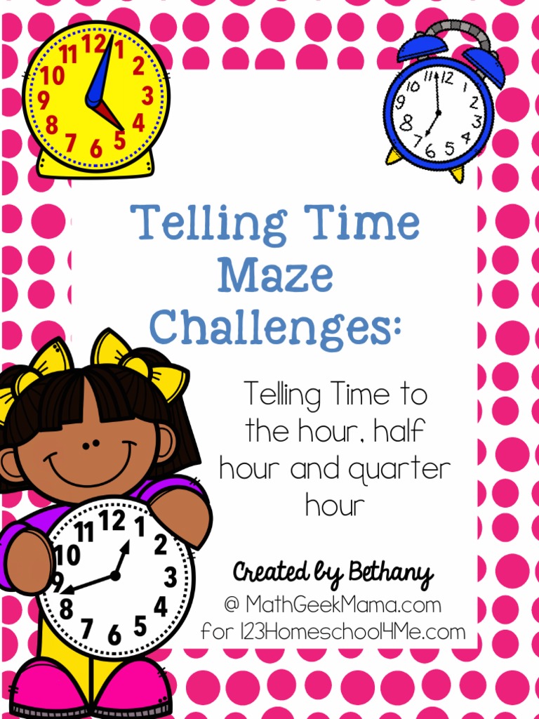 Telling Time Maze Challenges:: Telling Time To The Hour, Half Hour and ...