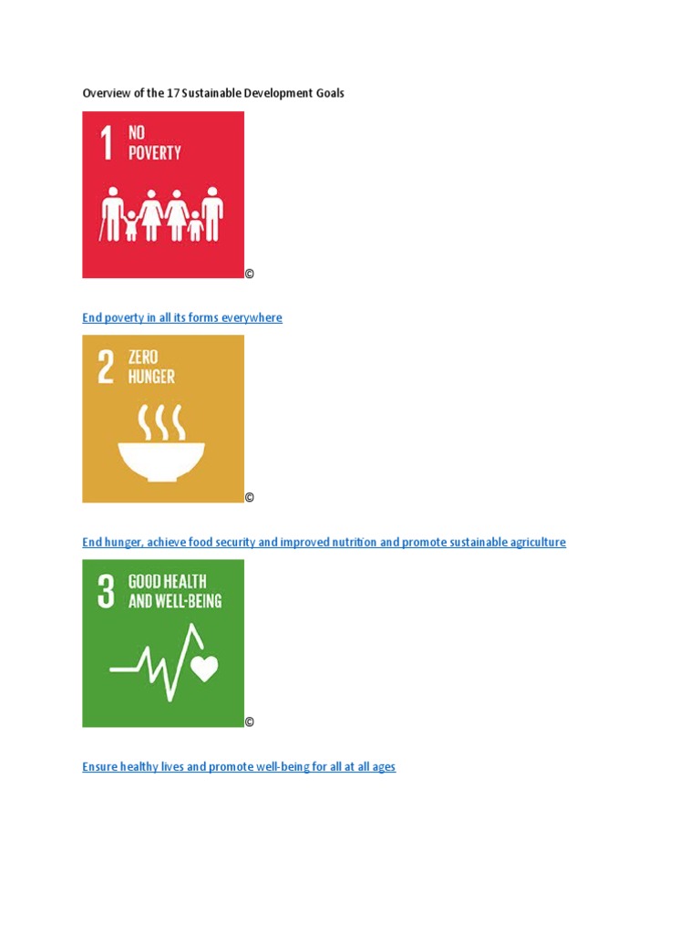 Overview of The 17 Sustainable Development Goals | PDF