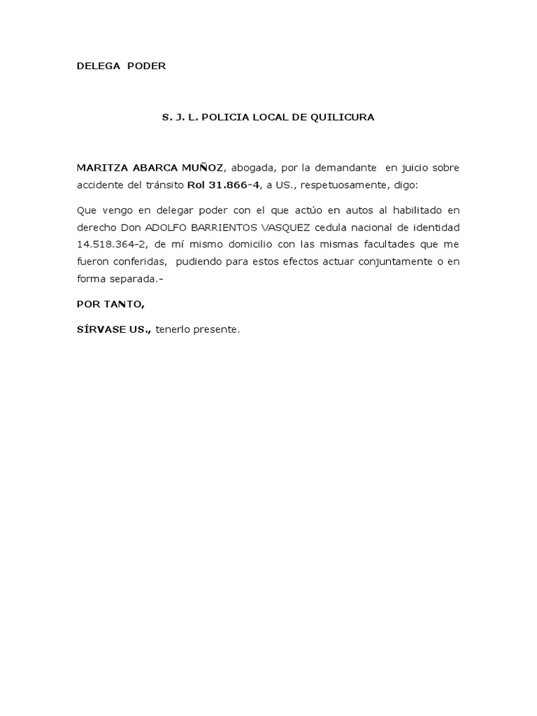 Delega Poder para Quilicura | PDF