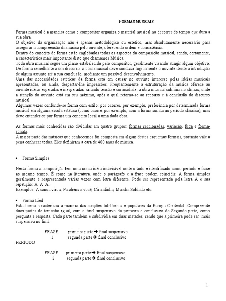 Estruturas de Composição Musical | PDF | Variação (música) | Bagatela ...