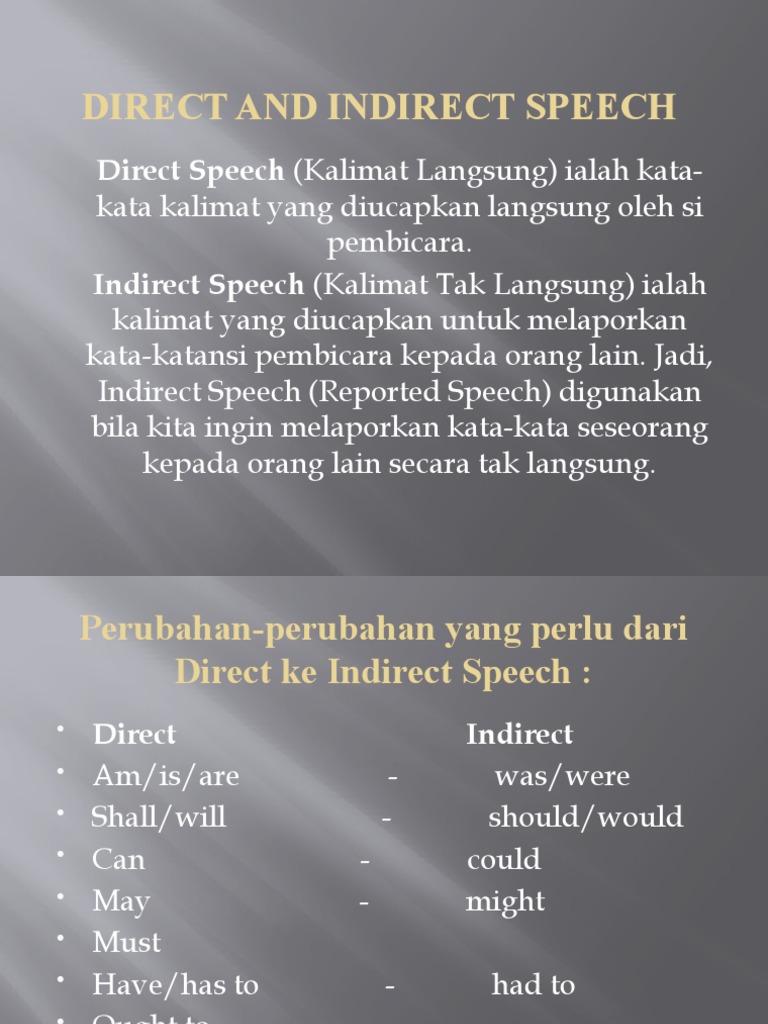 Direct and Indirect Speech | PDF | Morphology | Linguistic Typology