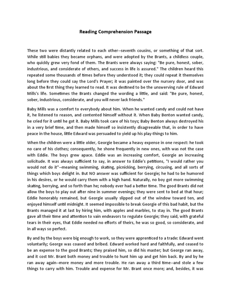 Reading Comprehension Passage | PDF | Religion & Spirituality